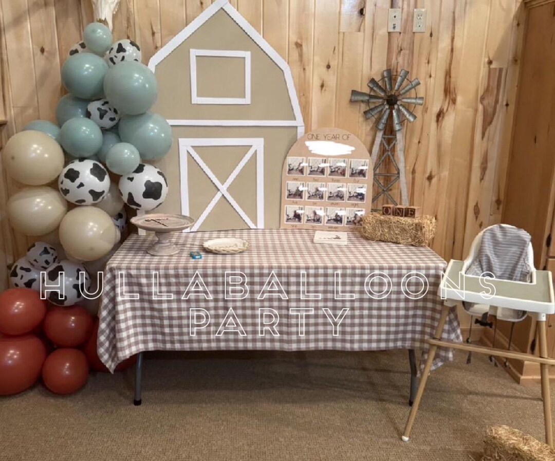 Mint Barnyard Balloon Garland | Farm Balloon Garland | Oink Moo ...