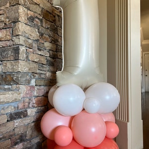 Coral Balloon Tower Kit | Sweet to Be One Balloon Centerpiece | Coral ...