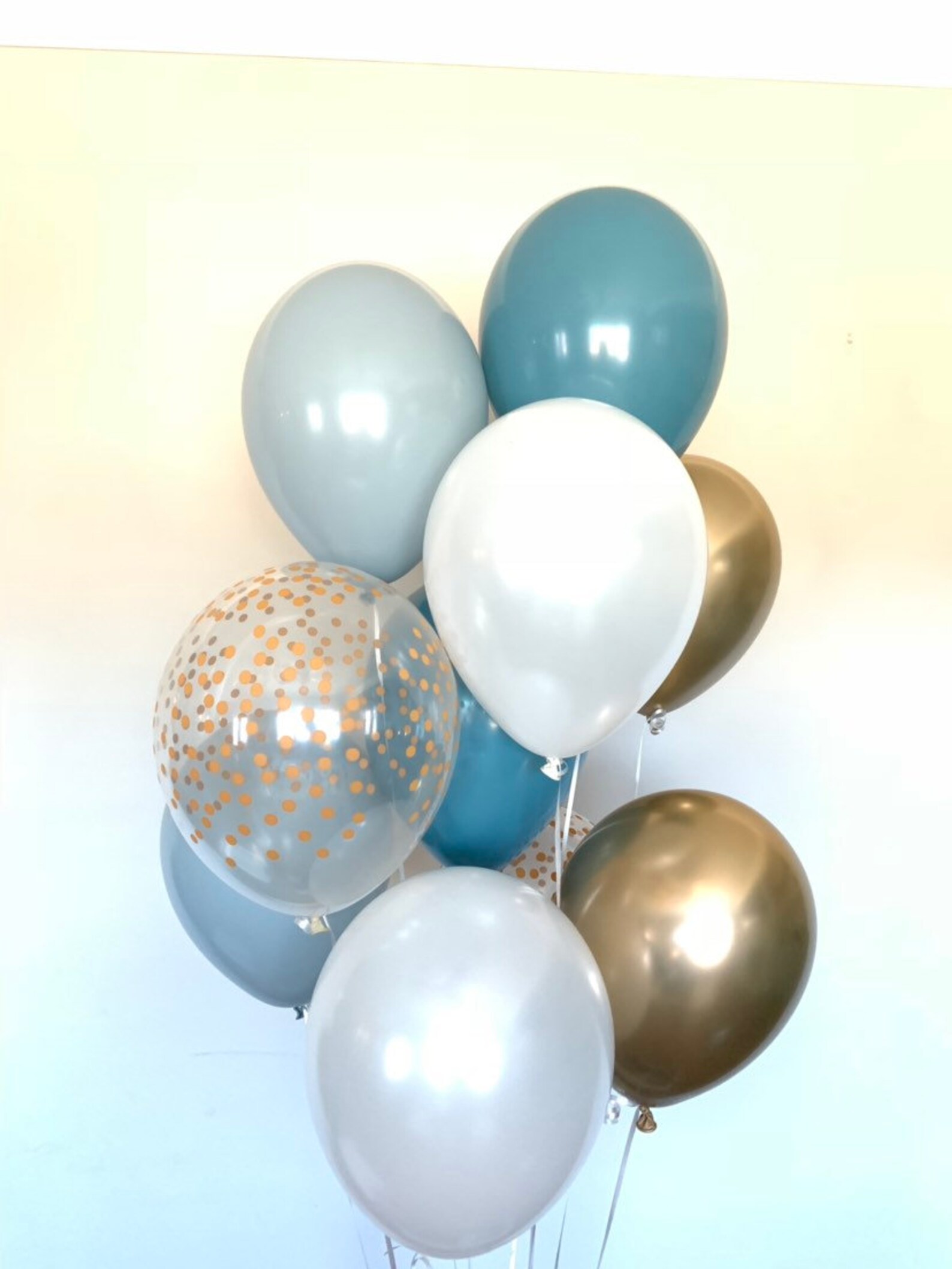 Steel and Fog Balloons | Blue and Gold Balloons | Something Blue | Gold ...