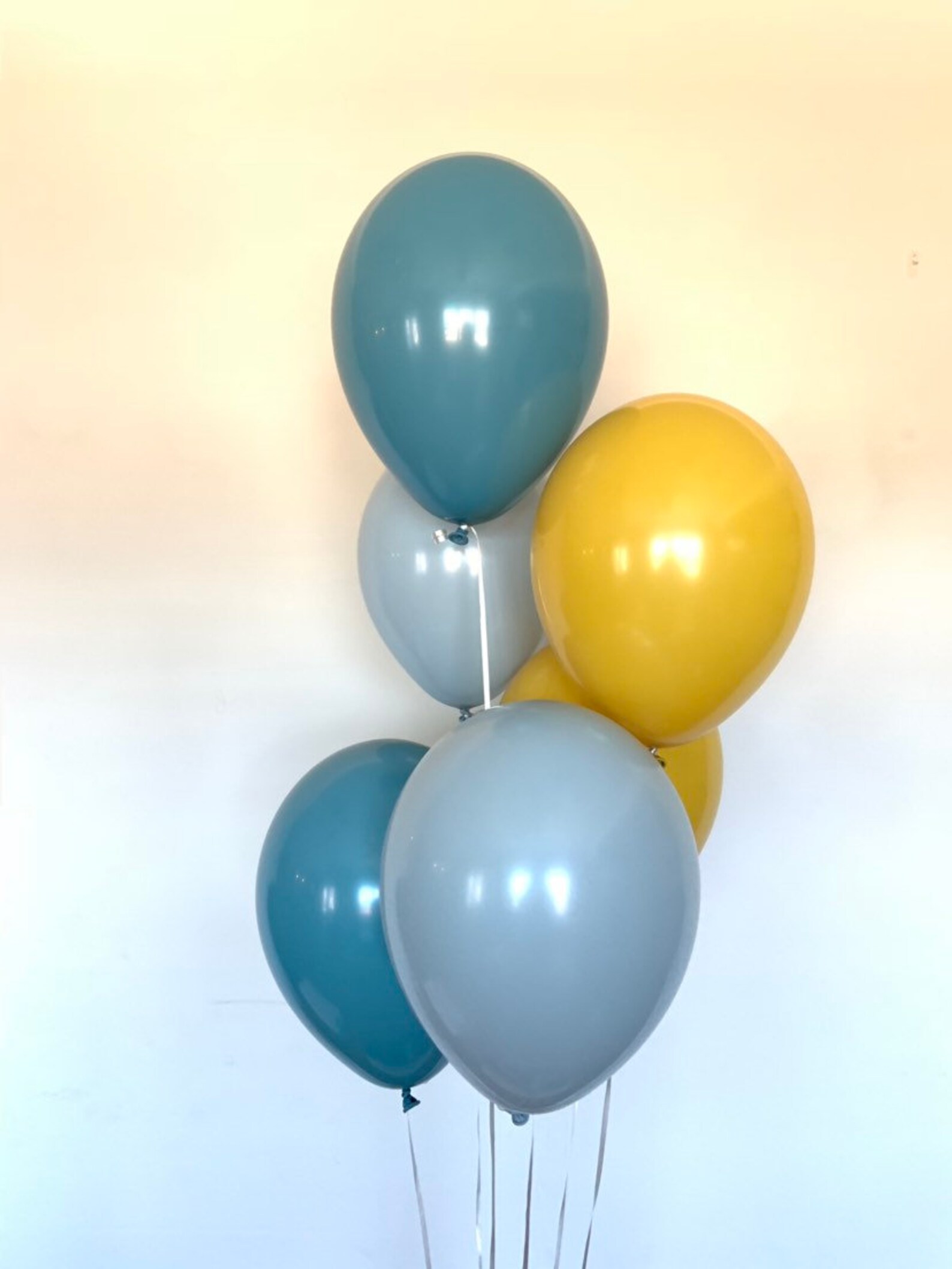 Steel and Fog Balloons Blue and Gold Balloons Something - Etsy