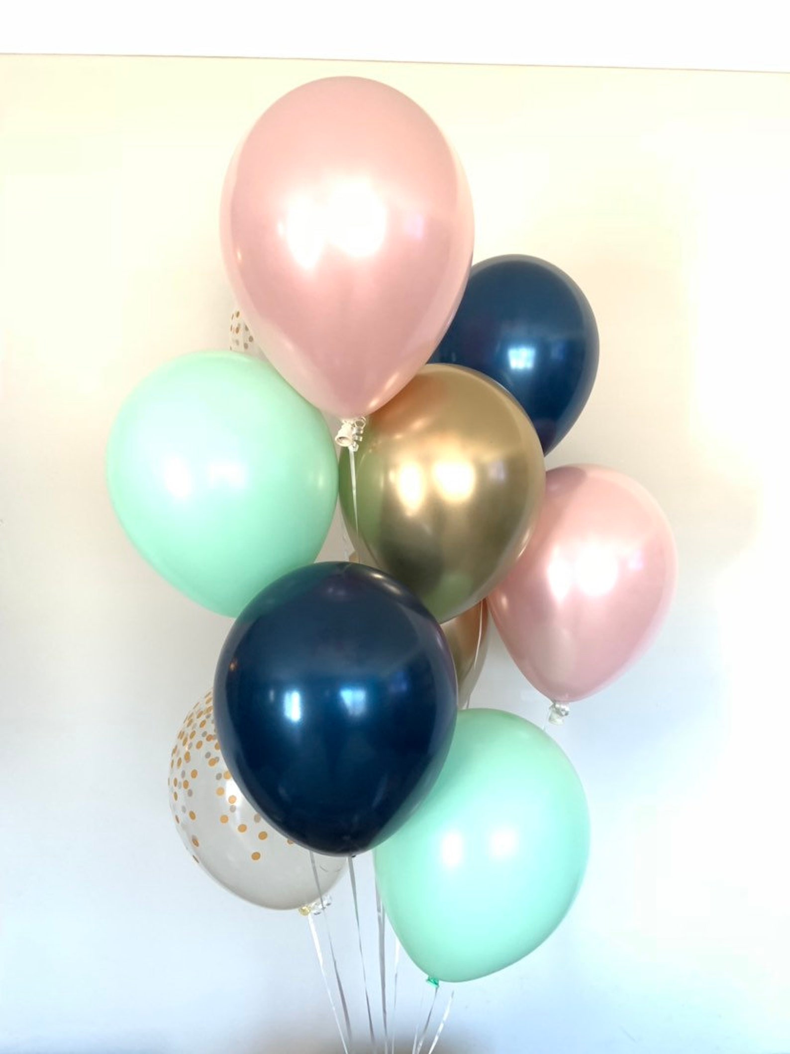 Pink Blush Balloons Blush Navy and Mint Balloons Gold and | Etsy