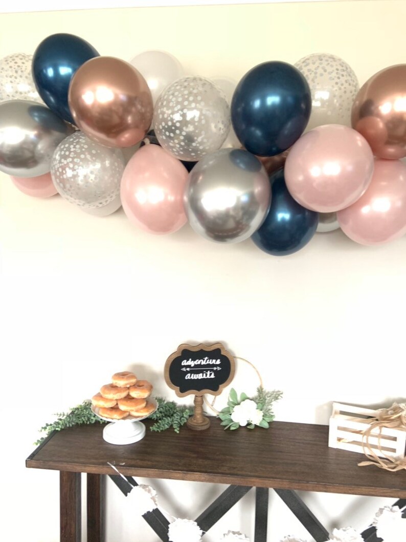 Blush and Navy Balloon Garland DIY Kit Blush and Navy Bridal | Etsy