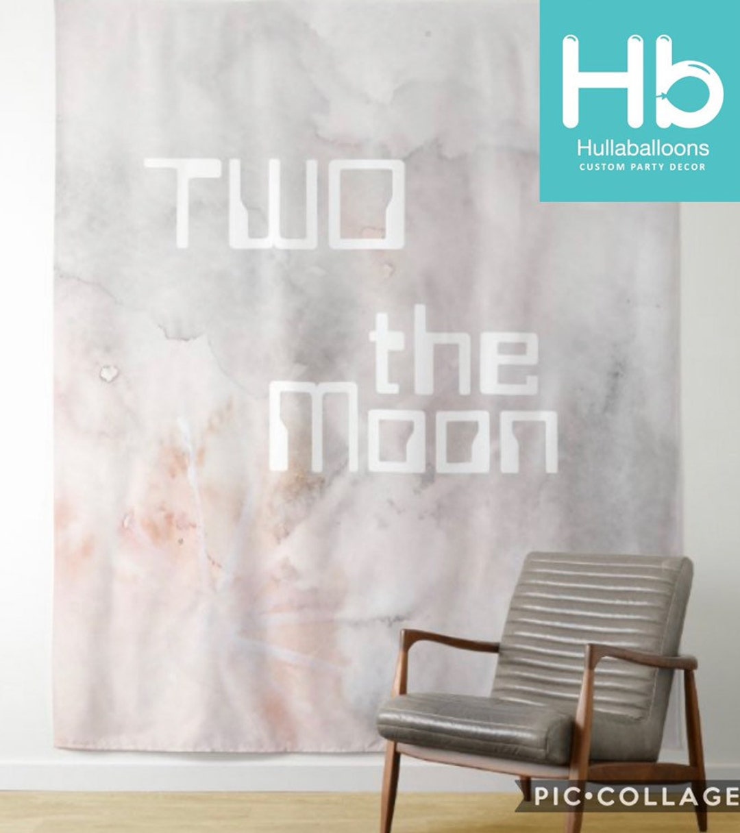 Large Two the Moon Backdrop | 68” X 80” Pastel Galaxy Backdrop ...