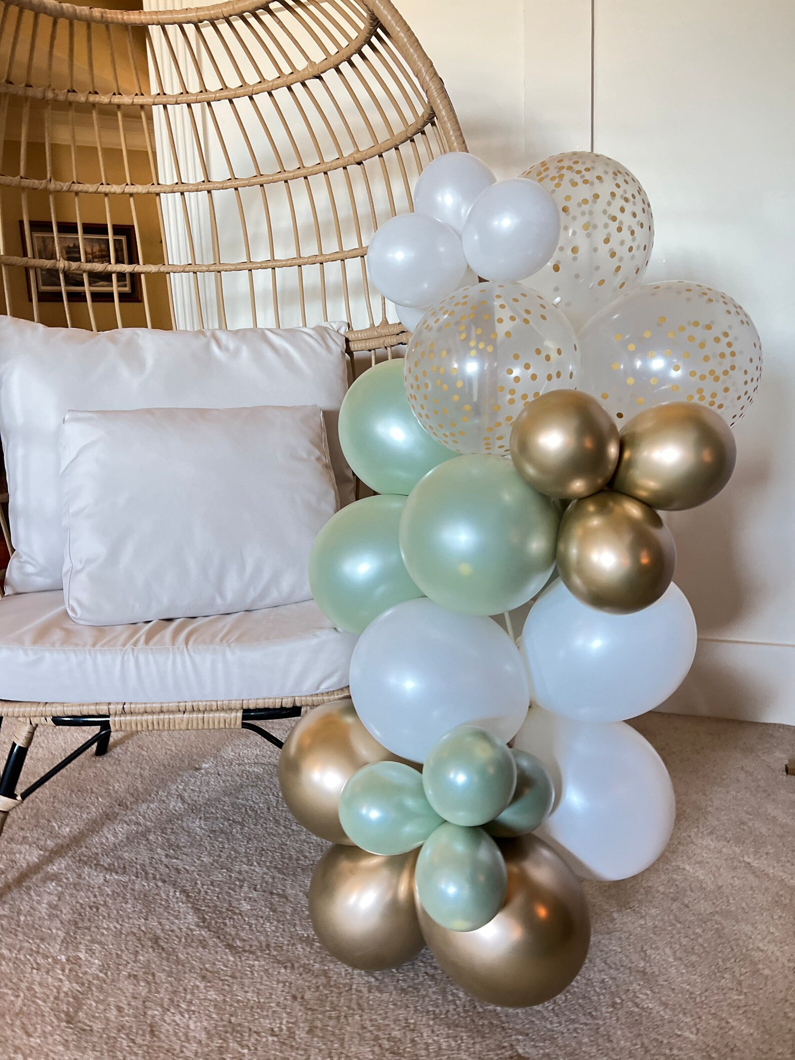 Sage Balloon Garland | Sage and Gold Bridal Shower Decor | Green Baby ...