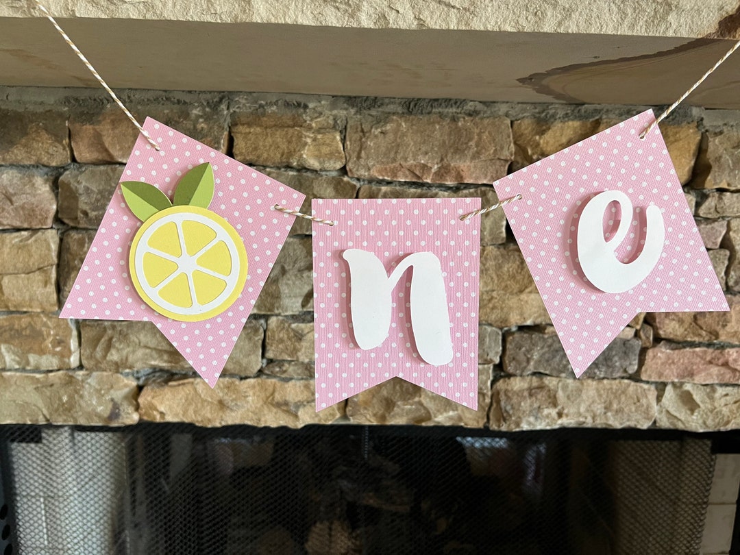 Lemon One High Chair Banner | Citrus One Banner | Blush and Lemon Sweet ...