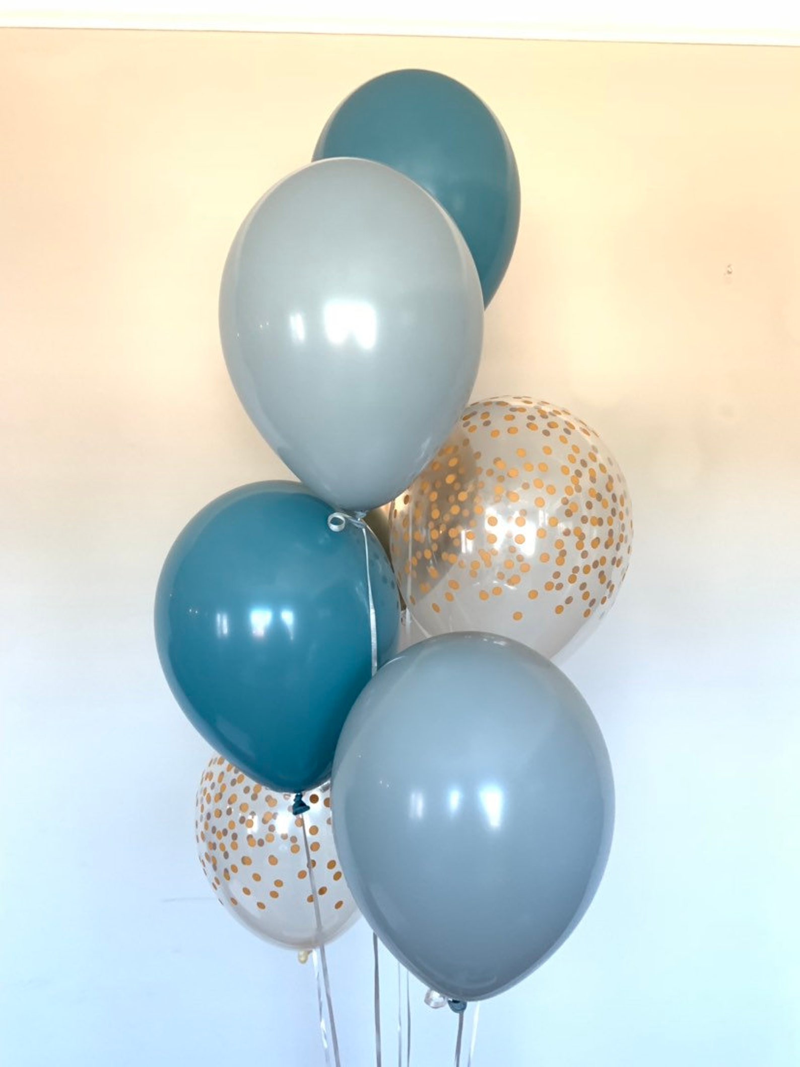 Steel and Fog Balloons Blue and Gold Balloons Something - Etsy