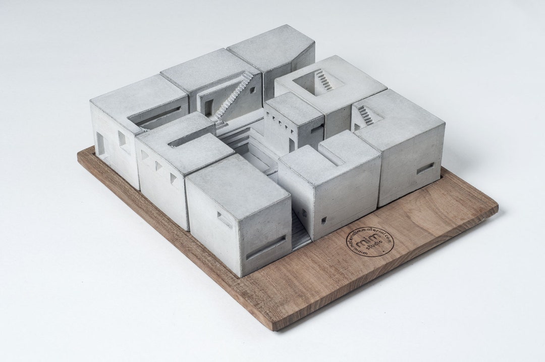 Spaces Set of Nine | Concrete Architecture Model Concrete Brutalist ...
