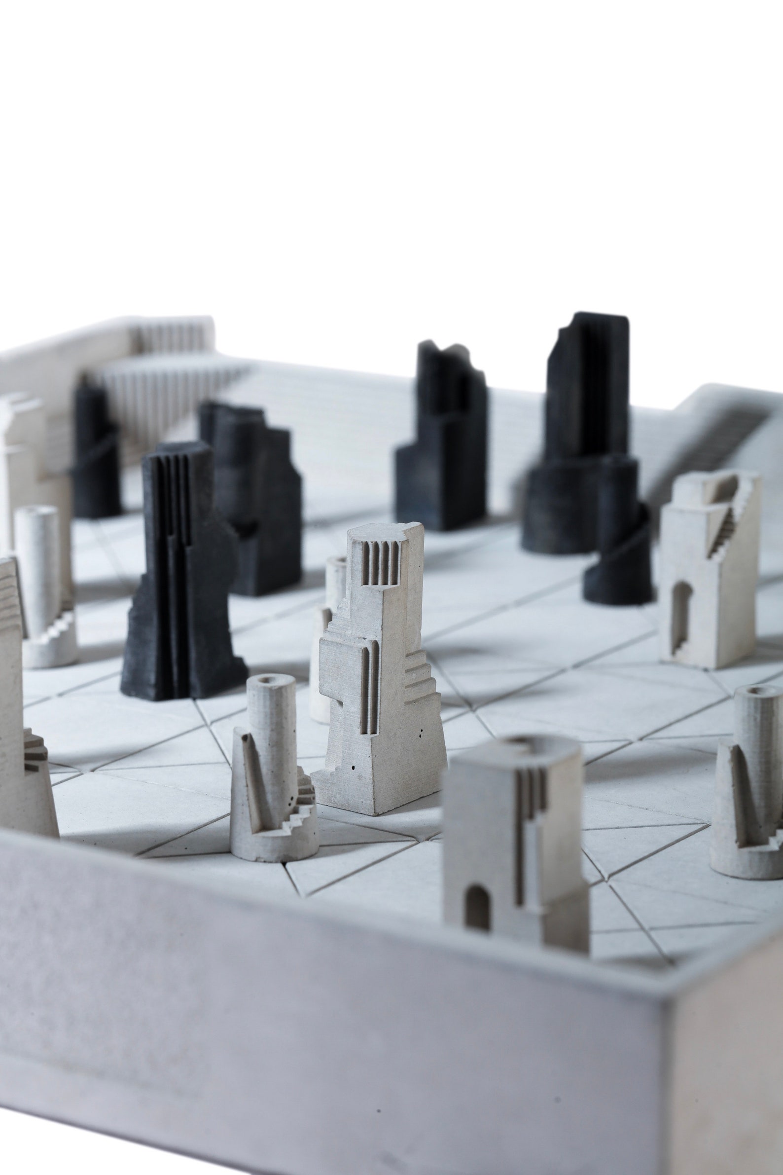 Arena | Concrete Modern Chess Set Beton Brutalism Inspired Unique Chess ...