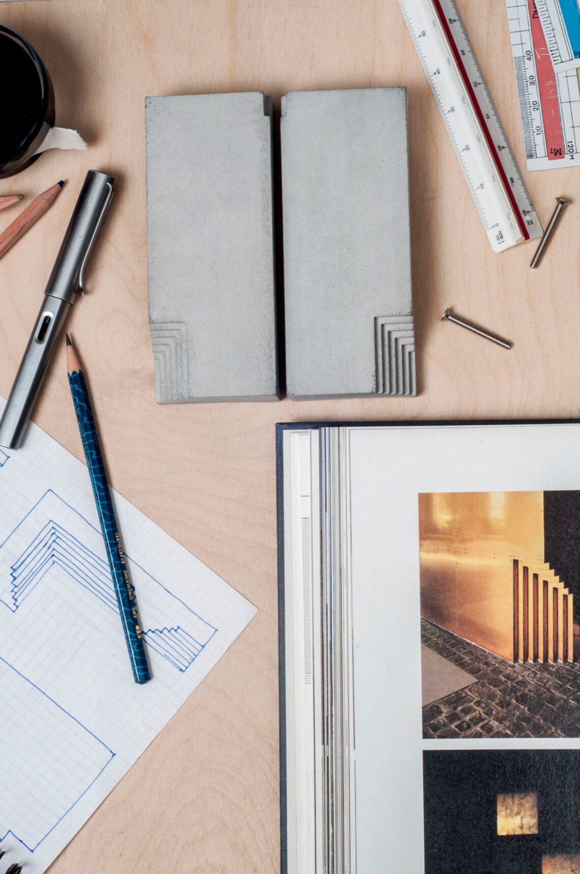 Grey Concrete Handles 6 Wardrobe Handles Minimalist Architectural ...