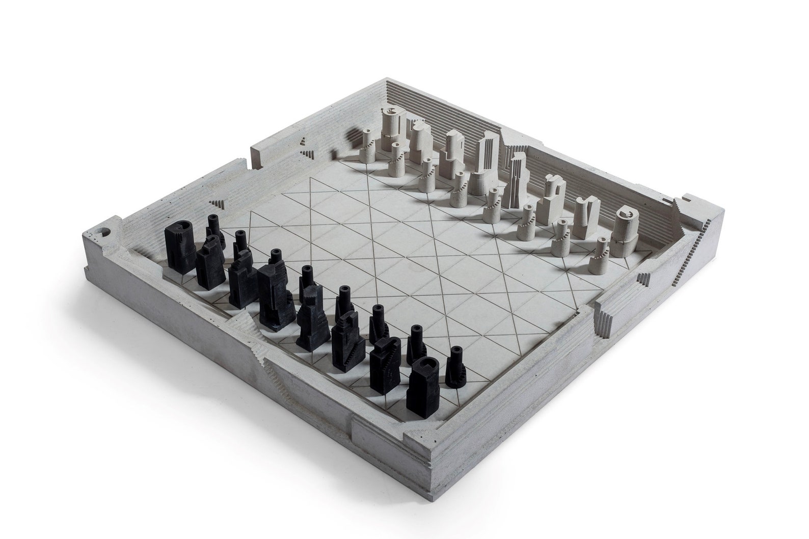 Arena | Concrete Modern Chess Set Beton Brutalism Inspired Unique Chess ...