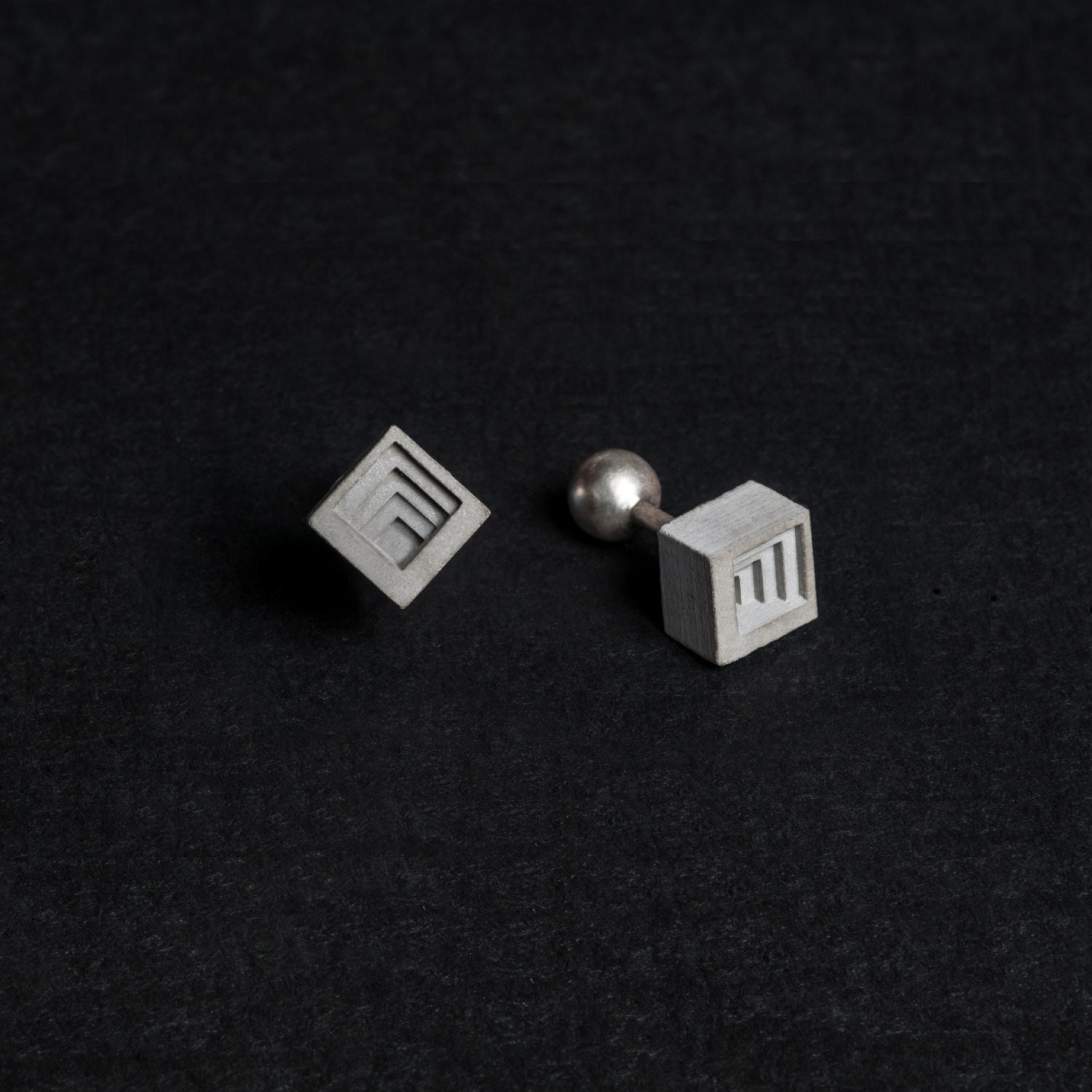 Concrete Grey Cufflinks Minimalist Architectural Accessories - Etsy