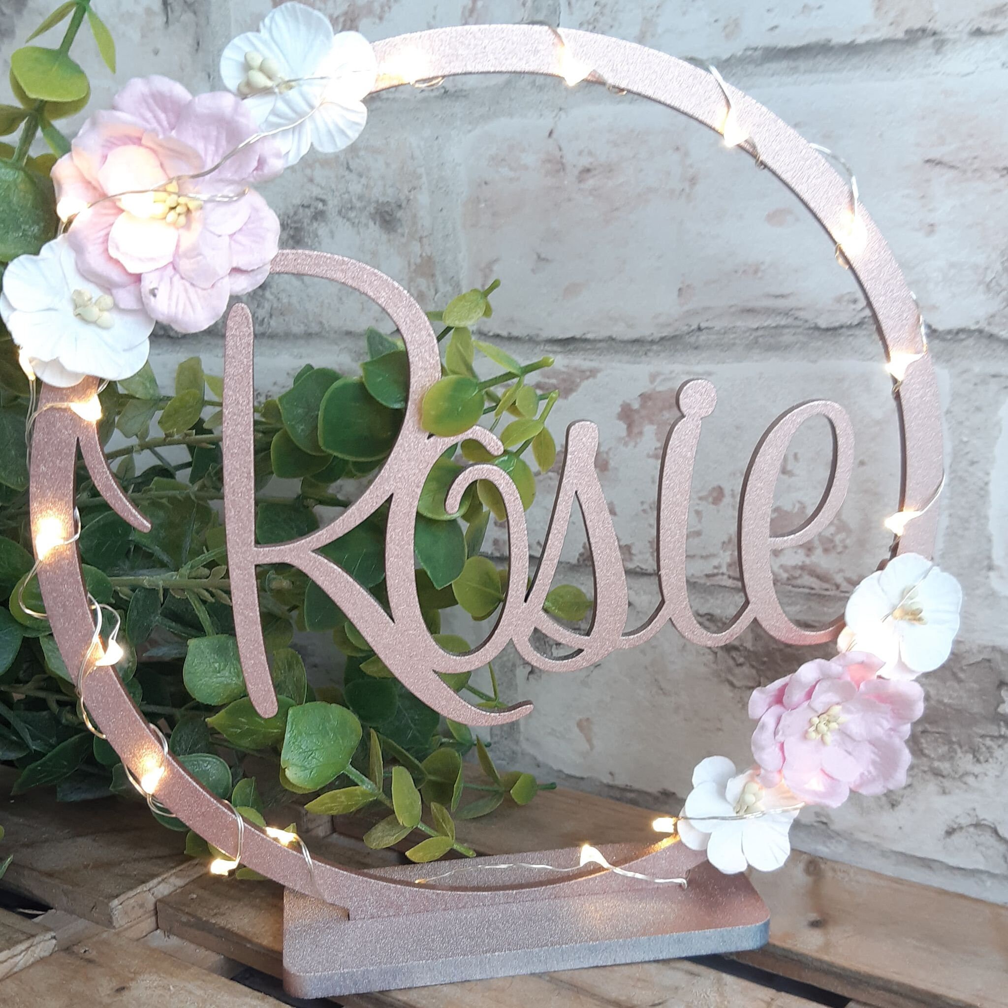 Light up Name Sign on a Stand. Light up Hoop With Name. - Etsy UK