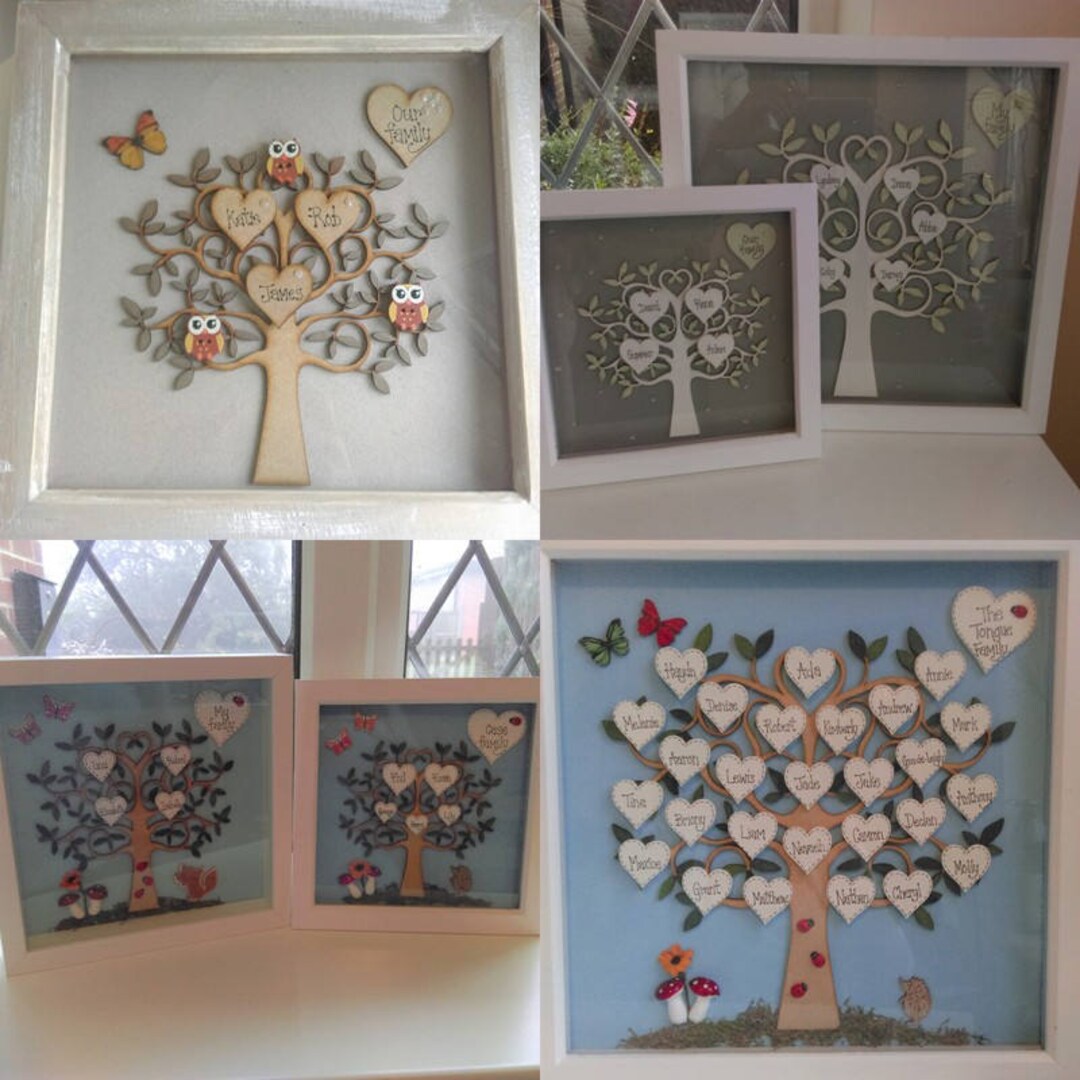 Family Tree. Handmade Personalised Family Tree. Many Styles. 2 Sizes ...