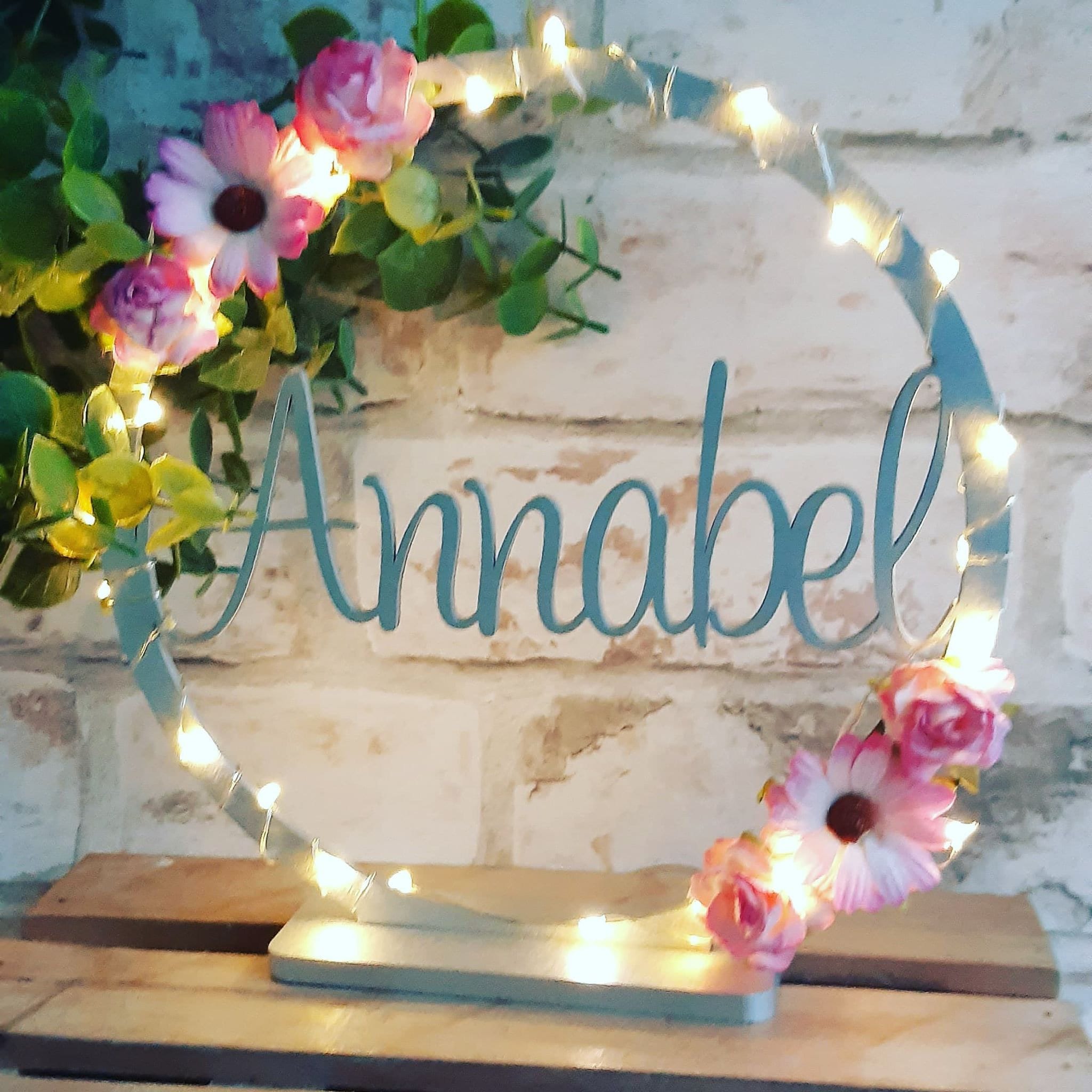 Light up Name Sign on a Stand. Light up Hoop With Name. - Etsy UK