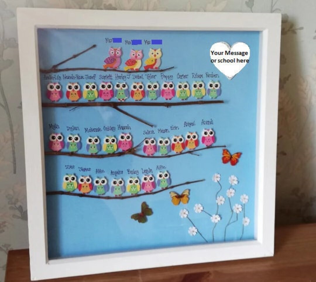 Teacher Gift. Owl Class Tree. Teacher Gifts. Framed Teacher Gift. Wise ...