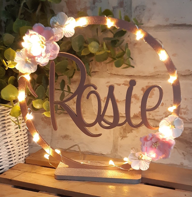 Light up Name Sign on a Stand. Light up Hoop With Name. - Etsy UK