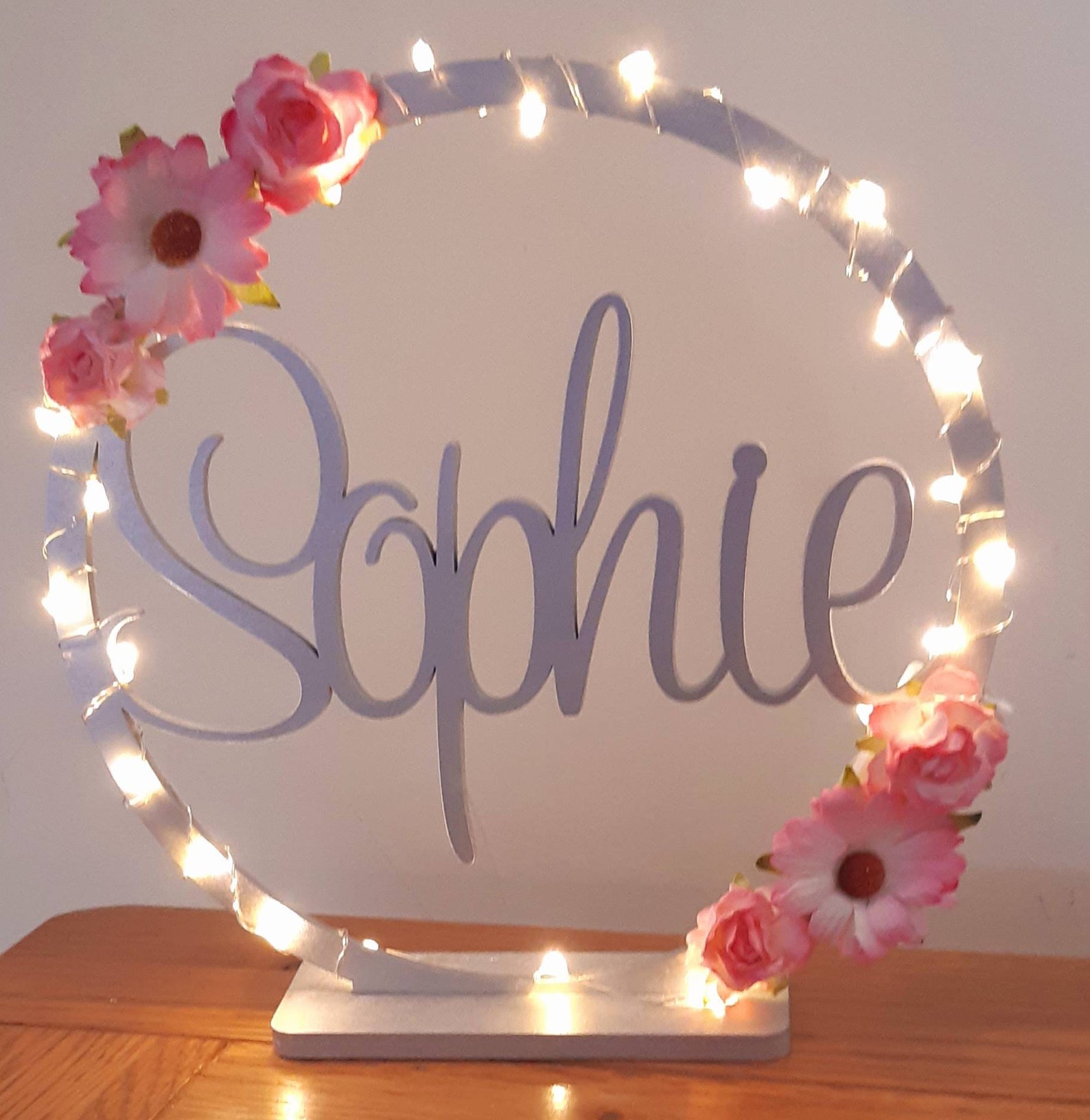 Light up Name Sign on a Stand. Light up Hoop With Name. - Etsy UK