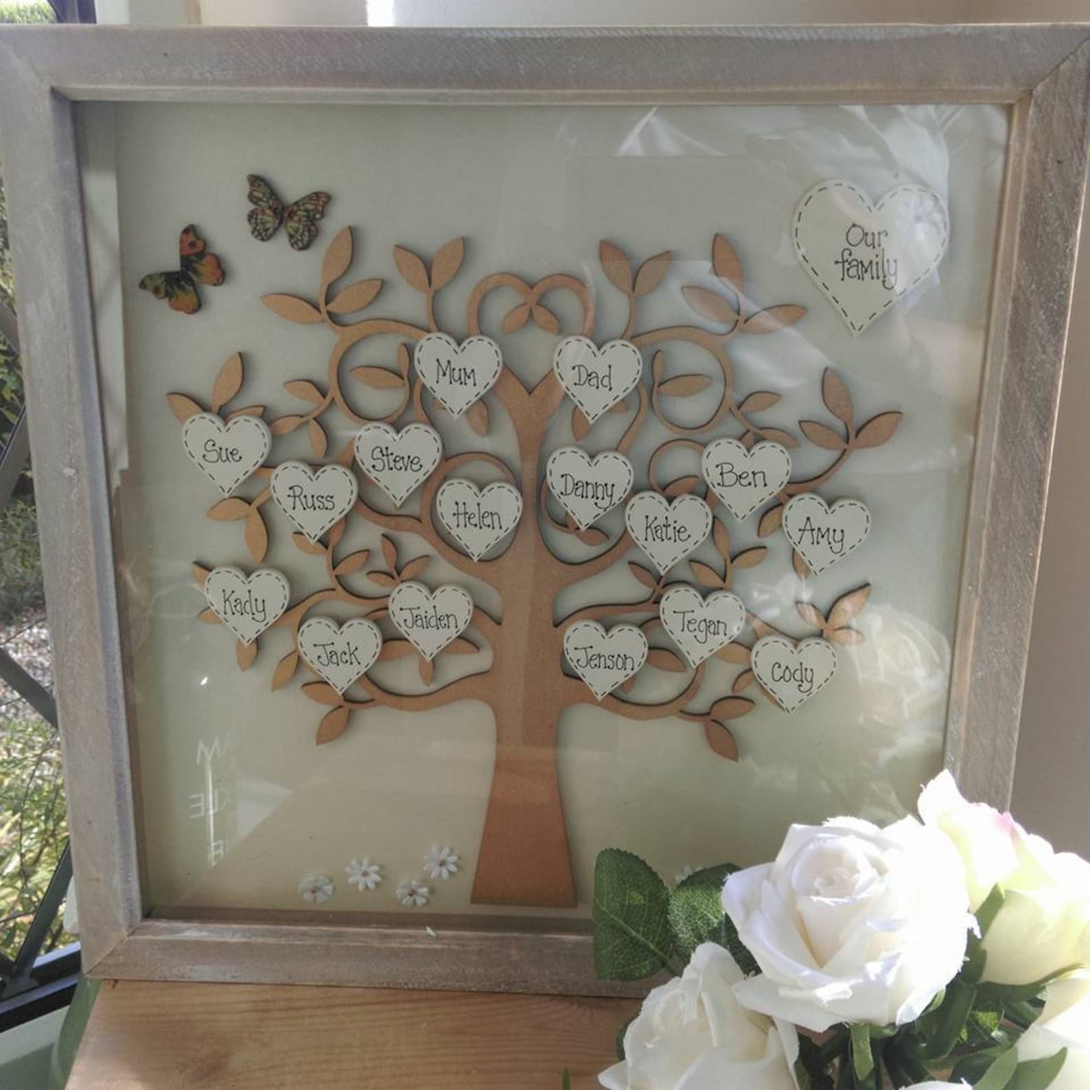 Large Family Tree. Handmade Family Tree Frame. Personalised - Etsy