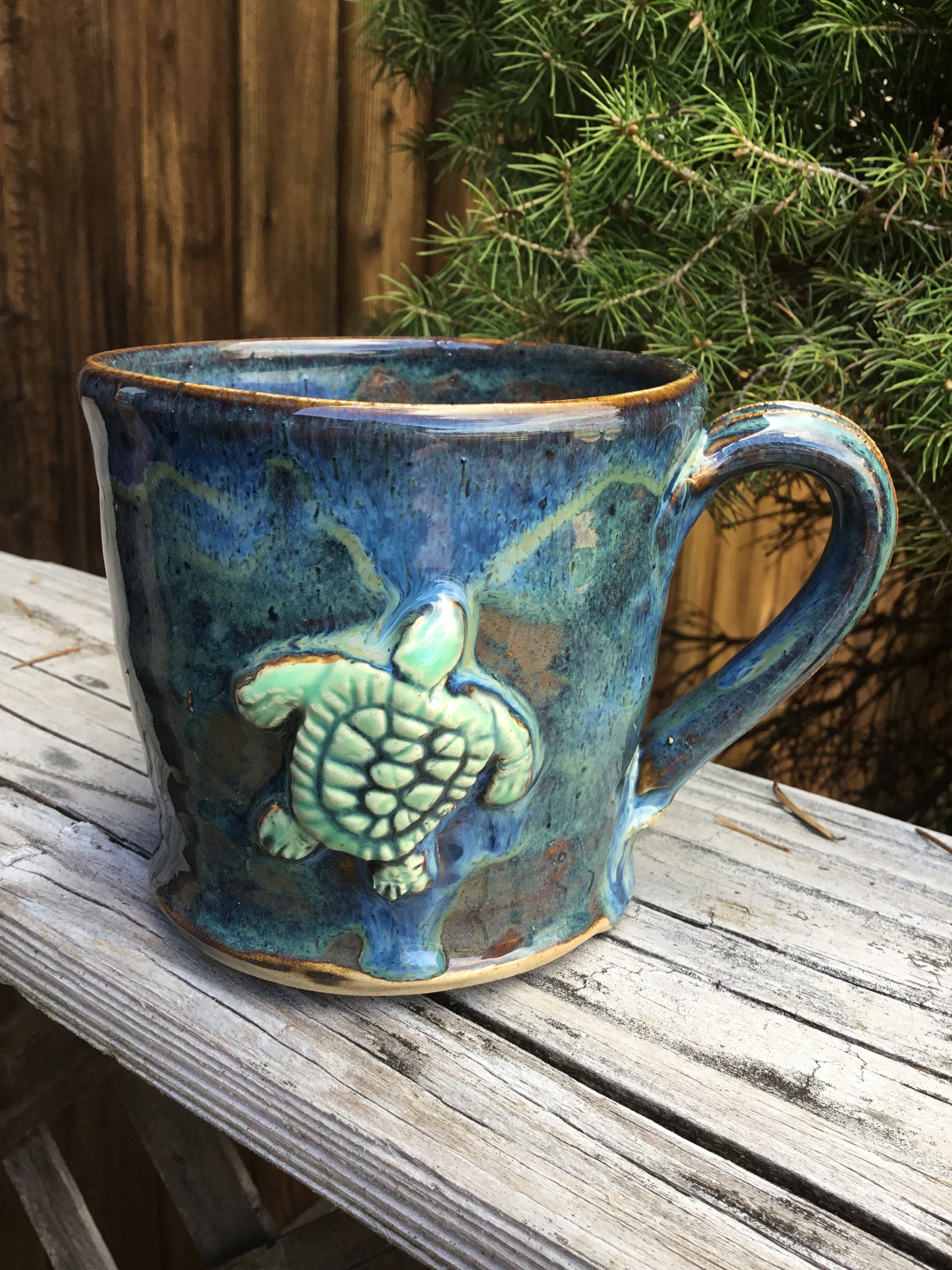Turtle Mug With Color - Etsy