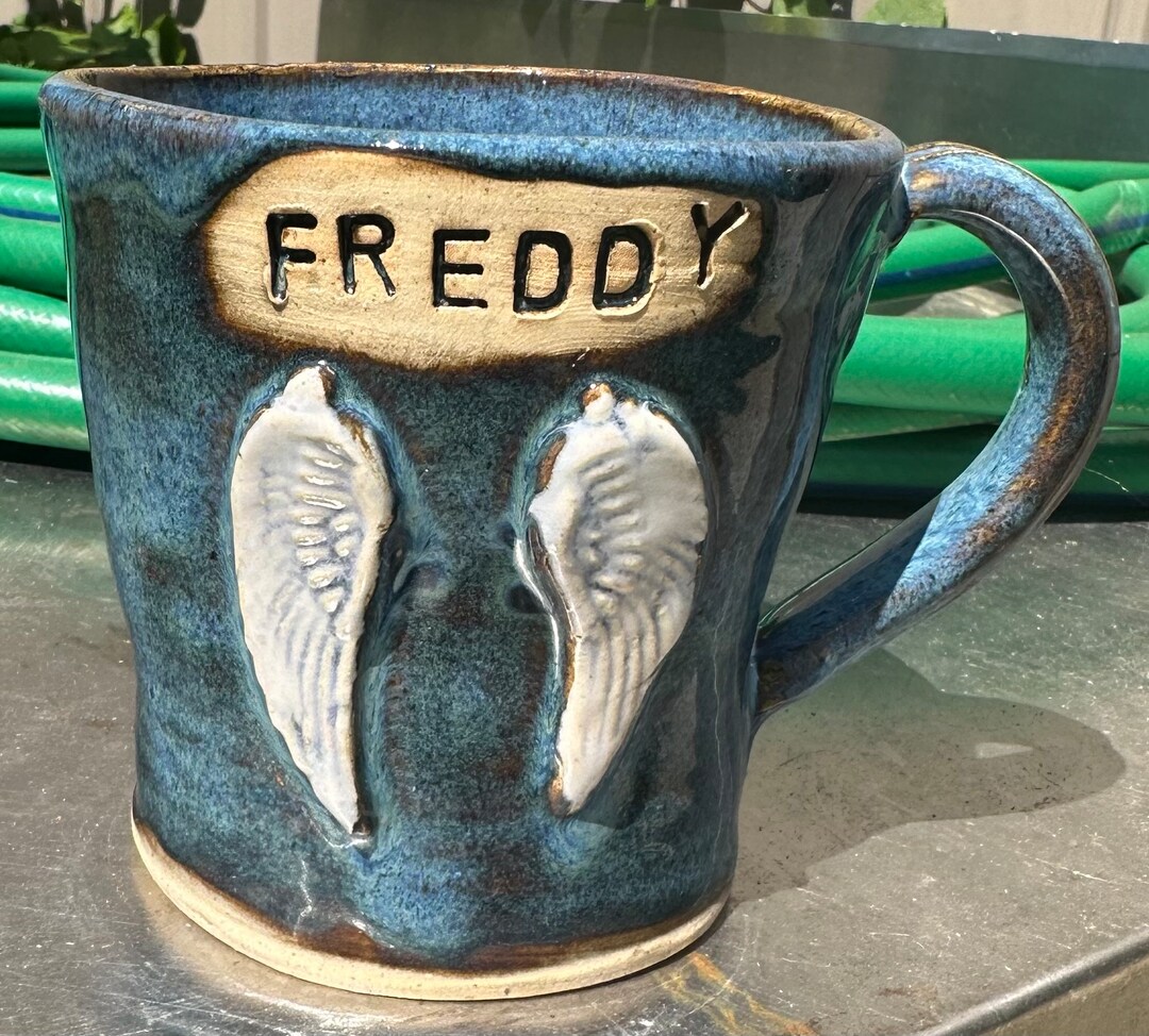 Angel Mug in Honor of Freddy- Any Name Can Be Put on This Mug - Etsy