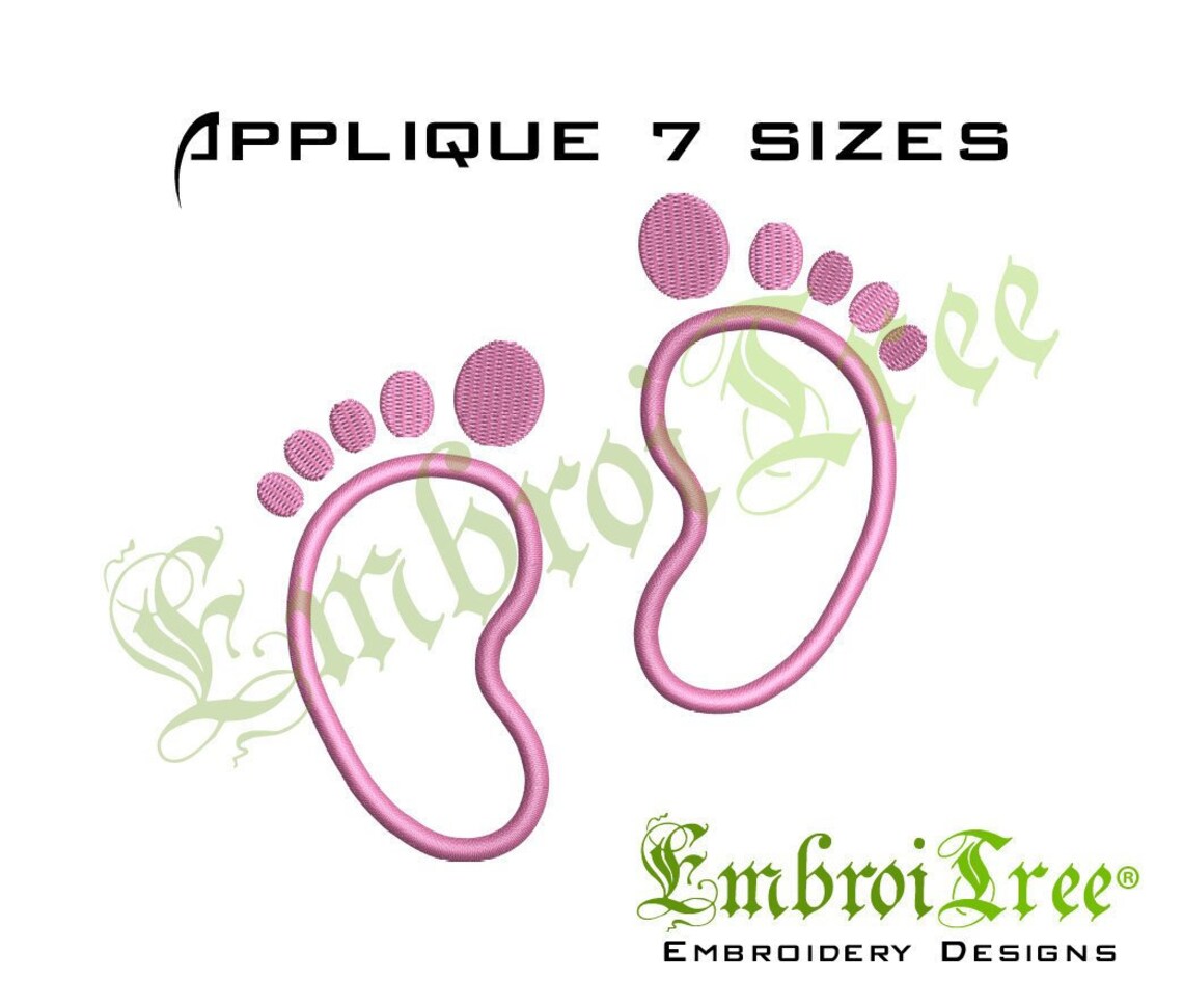 Baby Feet Applique Embroidery Design. Machine Embroidery | Etsy
