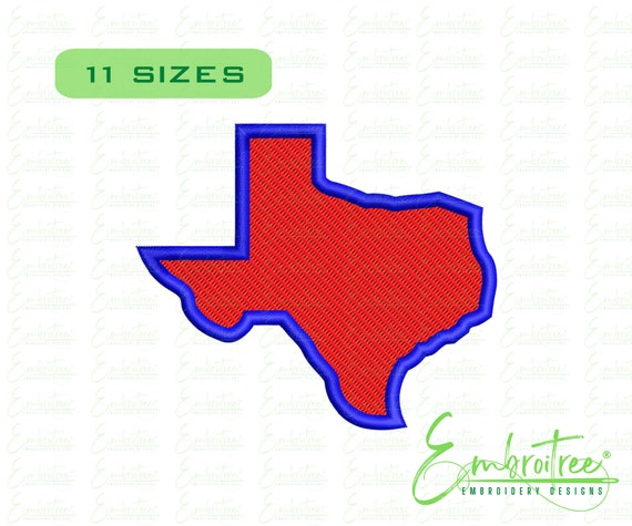 Texas Embroidery Design Texas Map Embroidery Design Machine - Etsy
