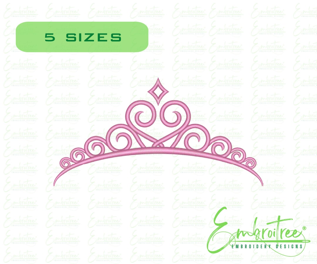 Princess Tiara Embroidery Design, Crown Embroidery File, Machine ...