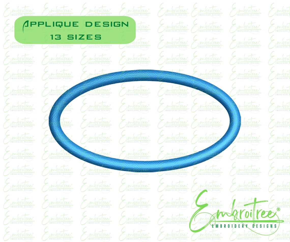 Oval Applique Design Oval Embroidery Design Oval Applique - Etsy