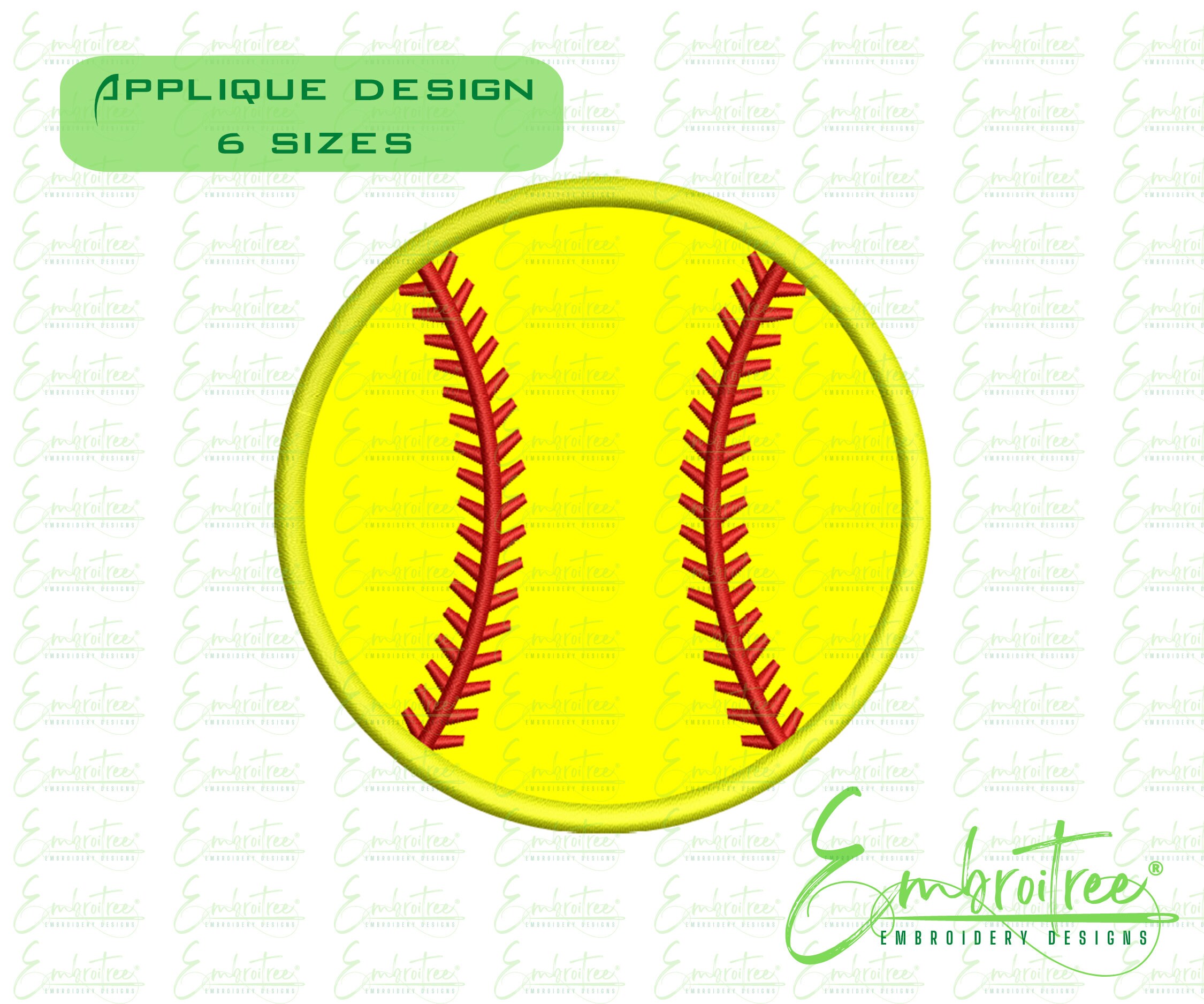 Softball Applique Design Softball Applique Embroidery Design - Etsy