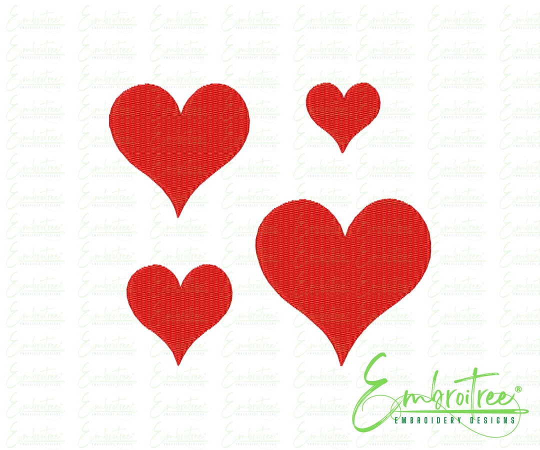 Heart Embroidery Design, Valentine Machine Embroidery File, Love ...