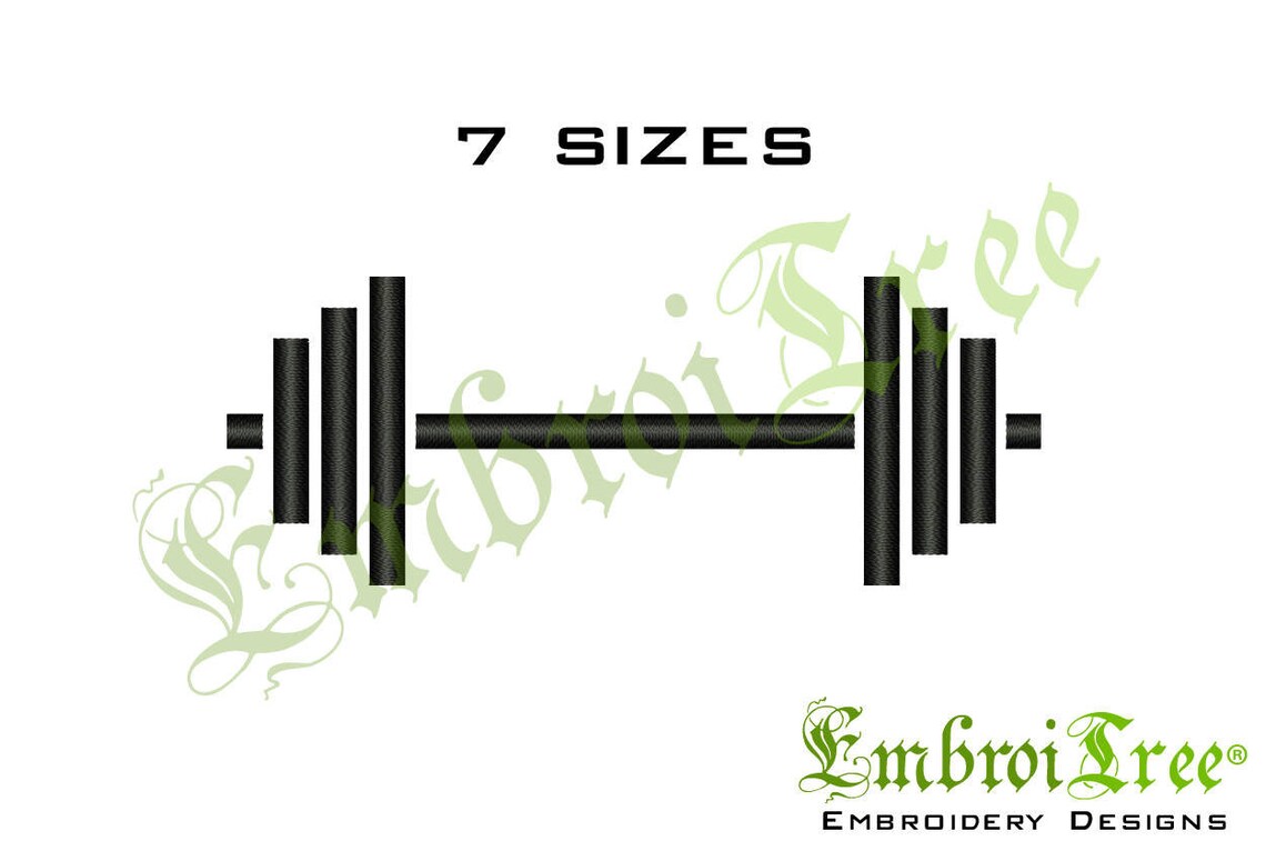 Barbell Embroidery Design Dumbbell Machine Embroidery Download - Etsy