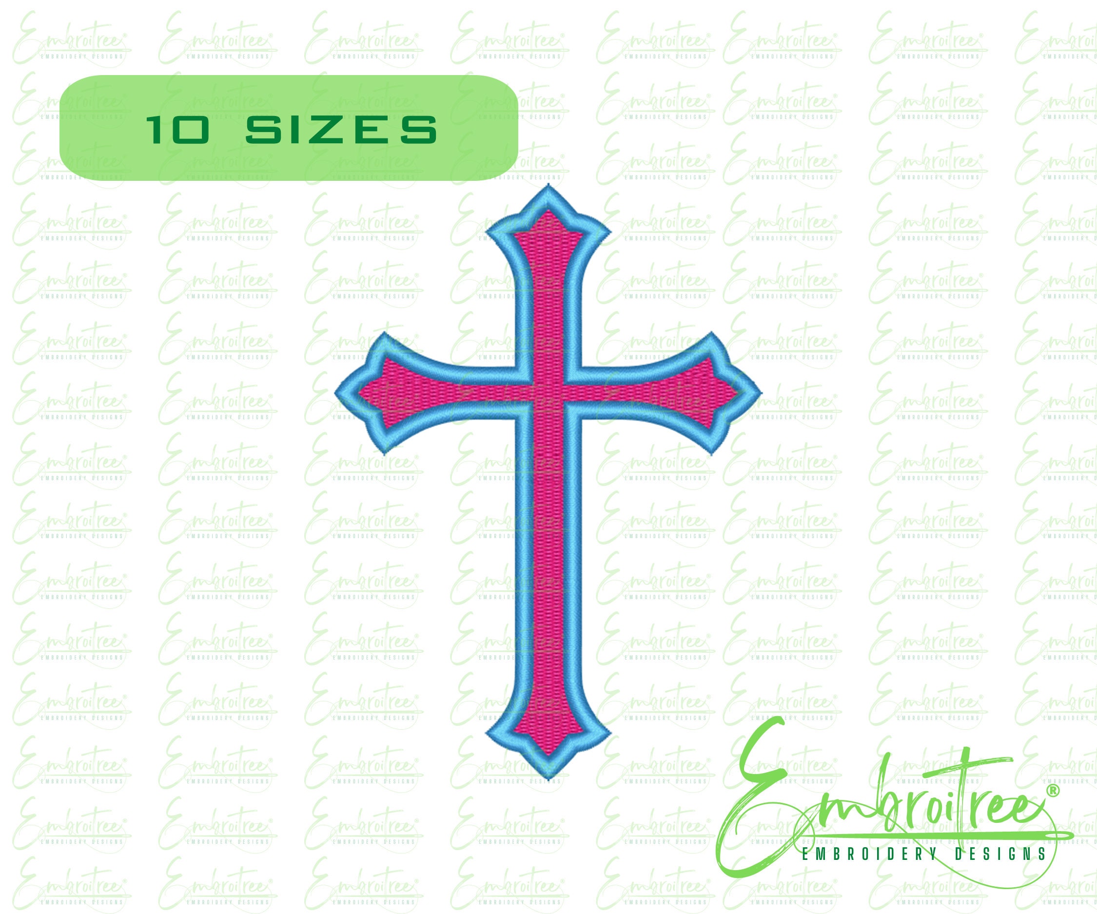 Religious Cross Embroidery Design Machine Embroidery Cross - Etsy