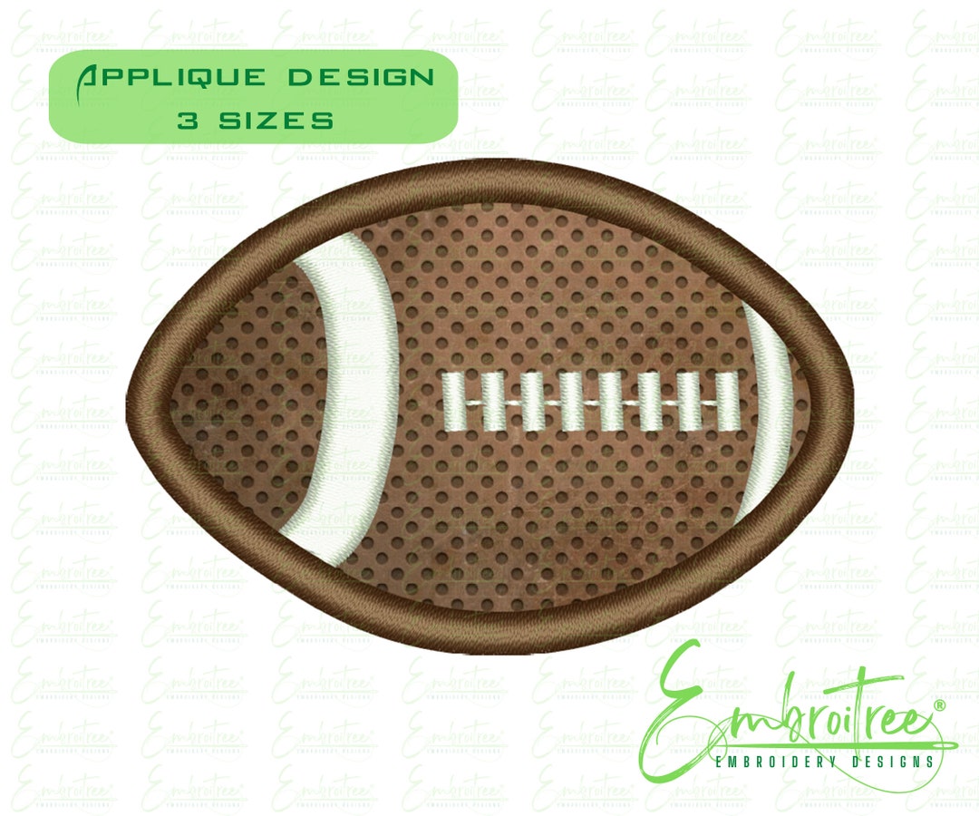 Mini Football Applique Design, Football Embroidery Design, Football ...