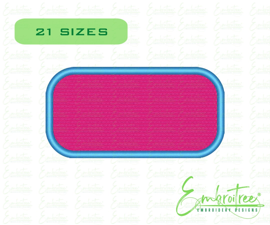 Rectangle Machine Embroidery Design, Round Corners Rectangle Embroidery ...