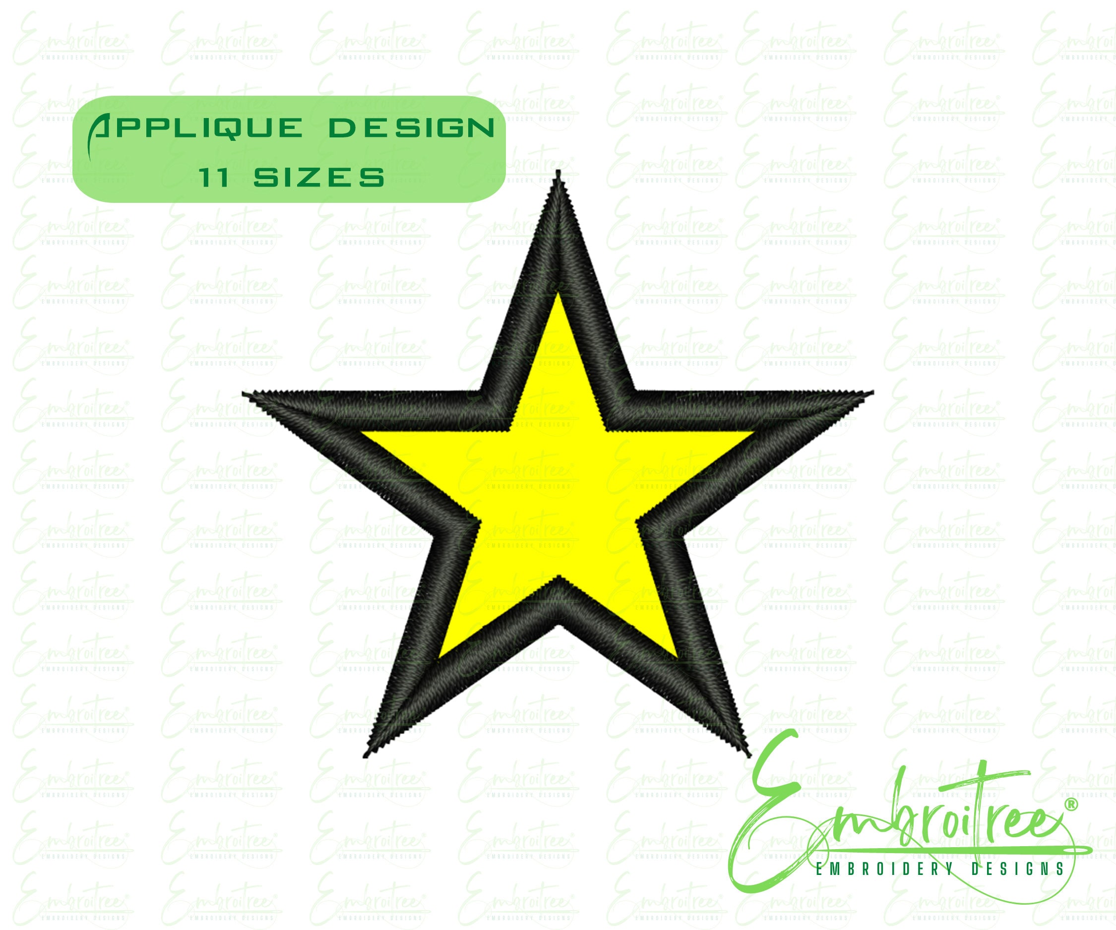 Star Applique Design, Star Embroidery File, Machine Embroidery Star ...