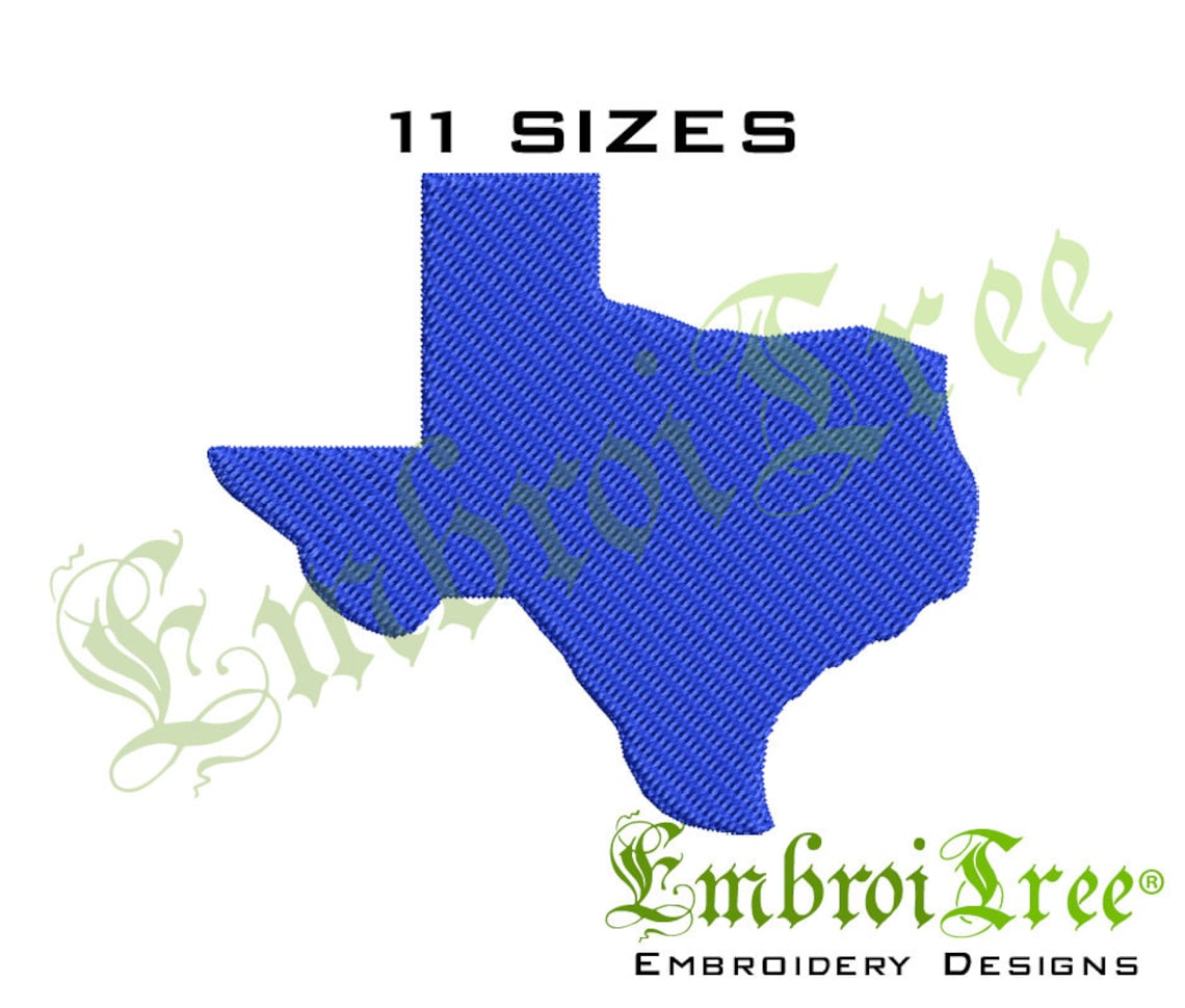 State Of Texas Embroidery Design Texas Machine Embroidery | Etsy