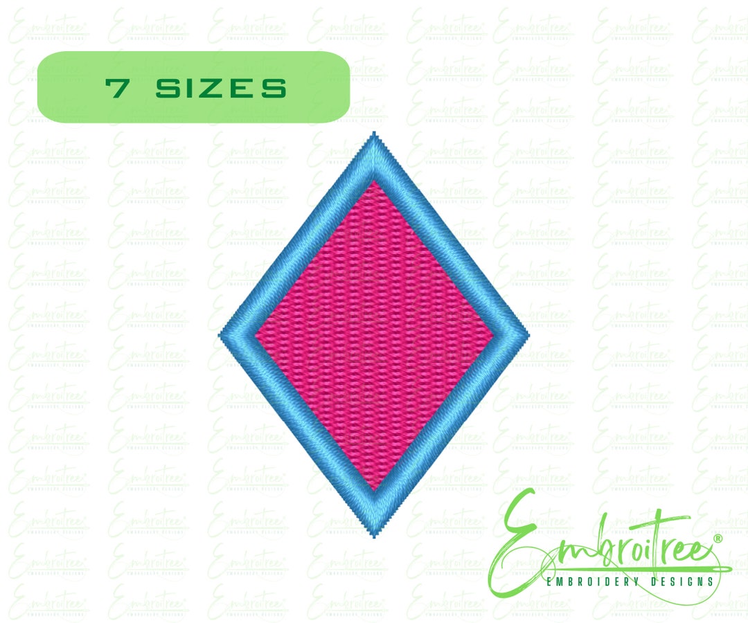Diamond Embroidery Design, Diamond Shape Embroidery Design, Filled ...