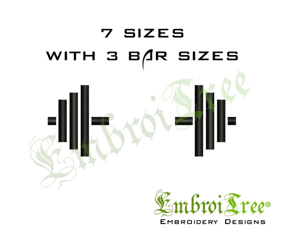 Split Barbell Embroidery Design Machine Embroidery Designs | Etsy