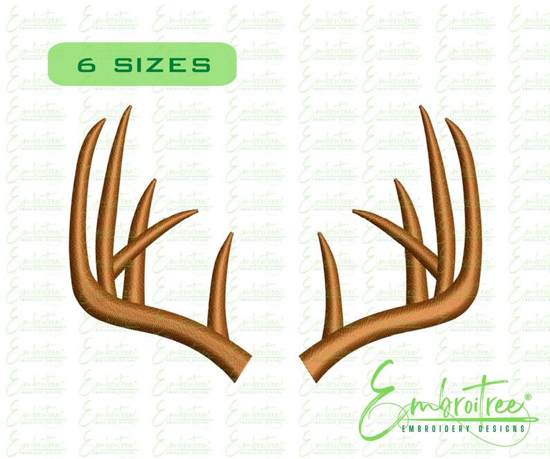 Deer Antler Embroidery Design Antlers Machine Embroidery - Etsy