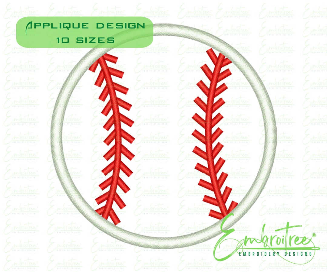 Baseball Applique Design, Machine Embroidery Baseball, Baseball ...