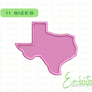 Texas Embroidery Design, Texas Map Embroidery Design, Machine ...