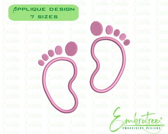 Baby Feet Applique Embroidery Design. Machine Embroidery Design. Mini ...
