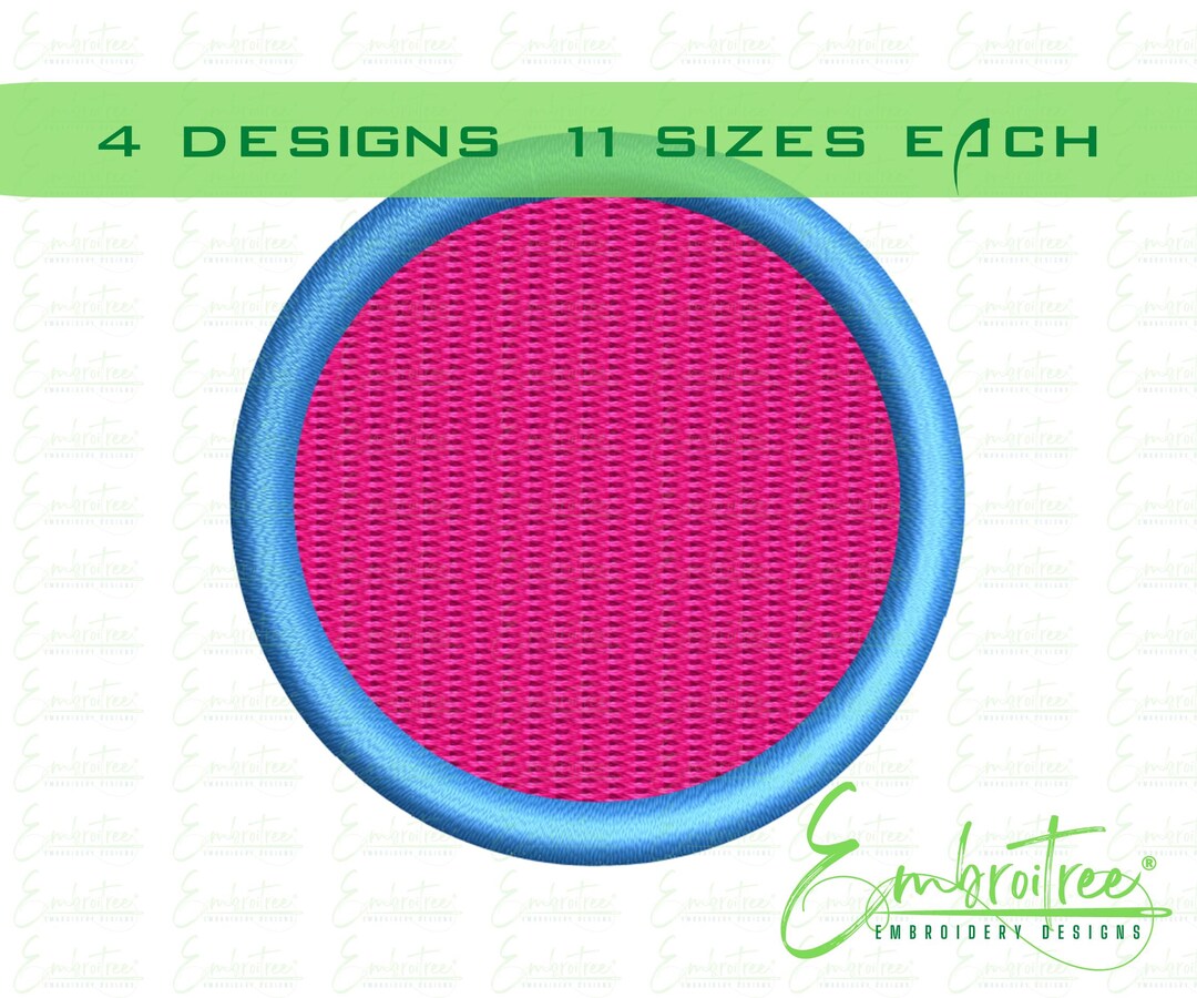 Circle Machine Embroidery Design, Round Shape Embroidery File - Etsy