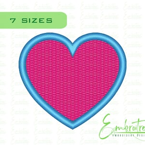 Heart Machine Embroidery Design, Heart Embroidery File, Filled Heart ...