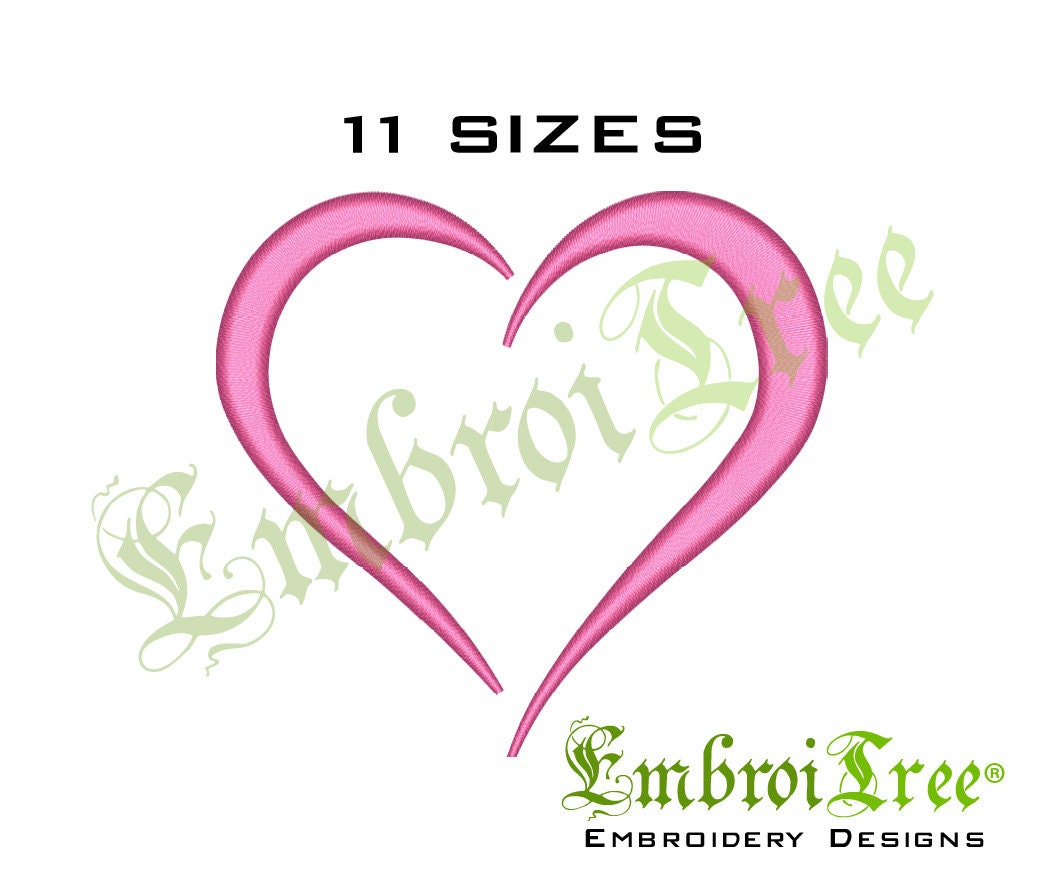Love Embroidery Design Heart Machine Embroidery Design - Etsy