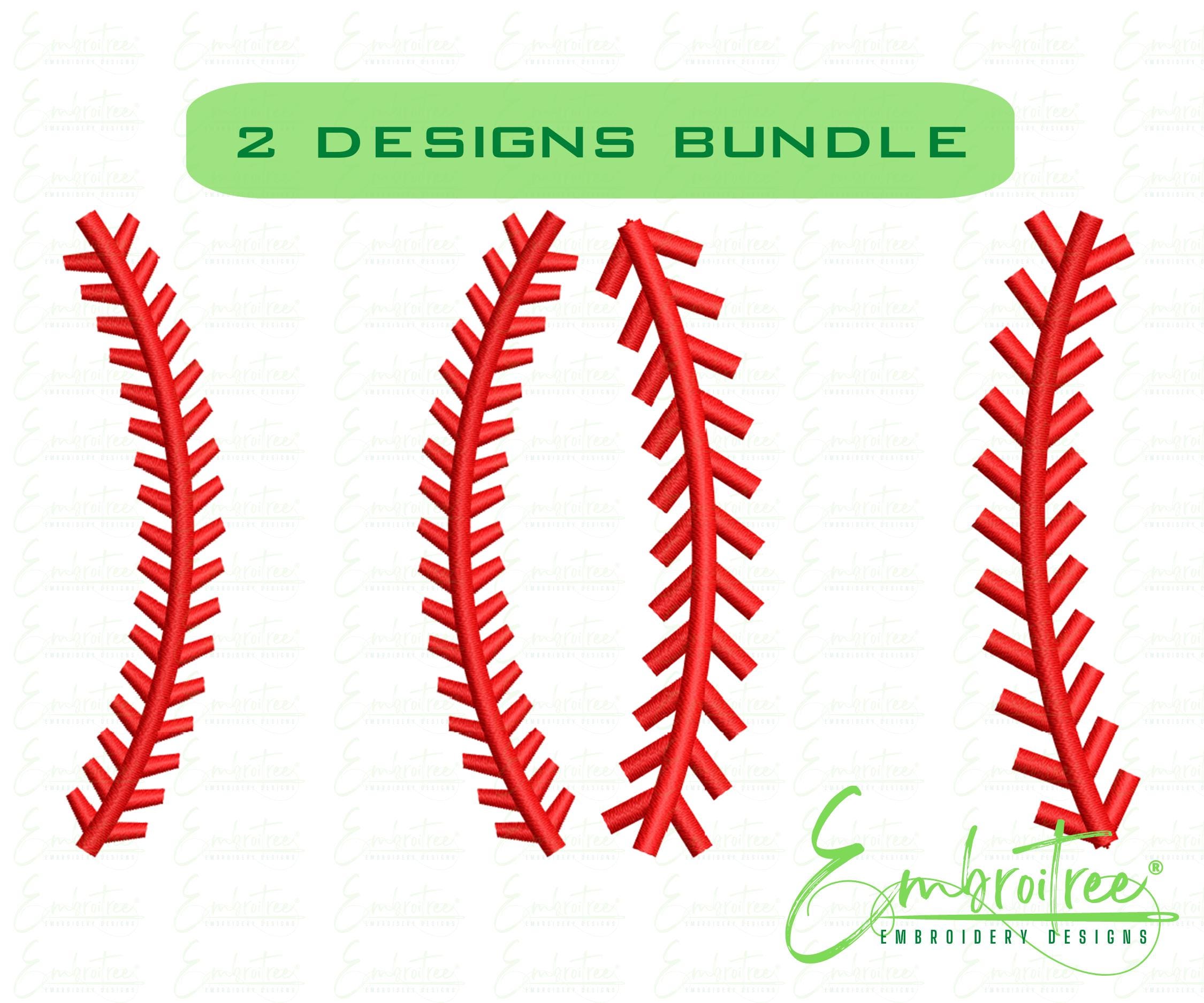 Baseball Stitches Embroidery Design Baseball In White Leather With Red