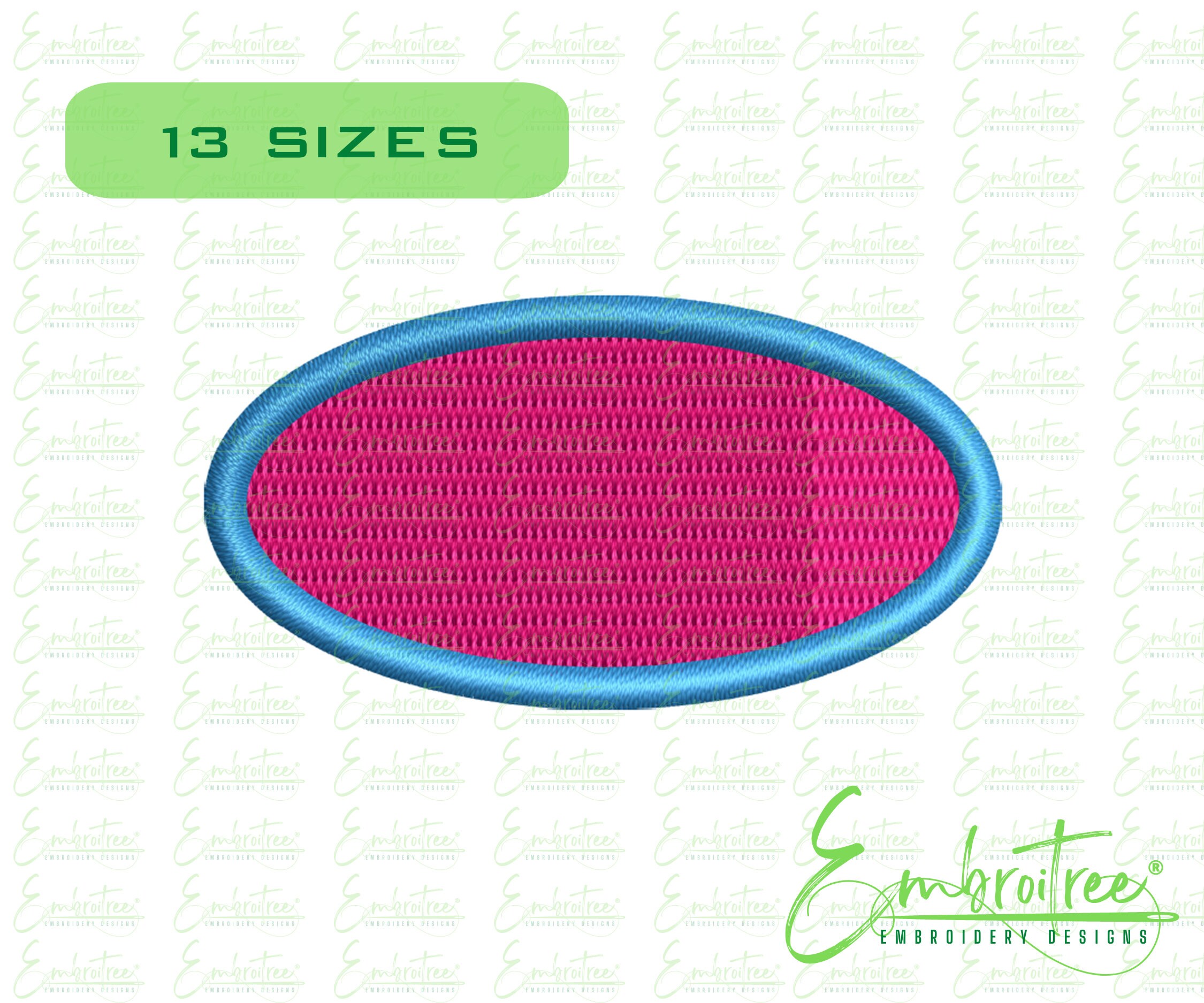 Oval Embroidery Design Machine Embroidery Oval Shape - Etsy