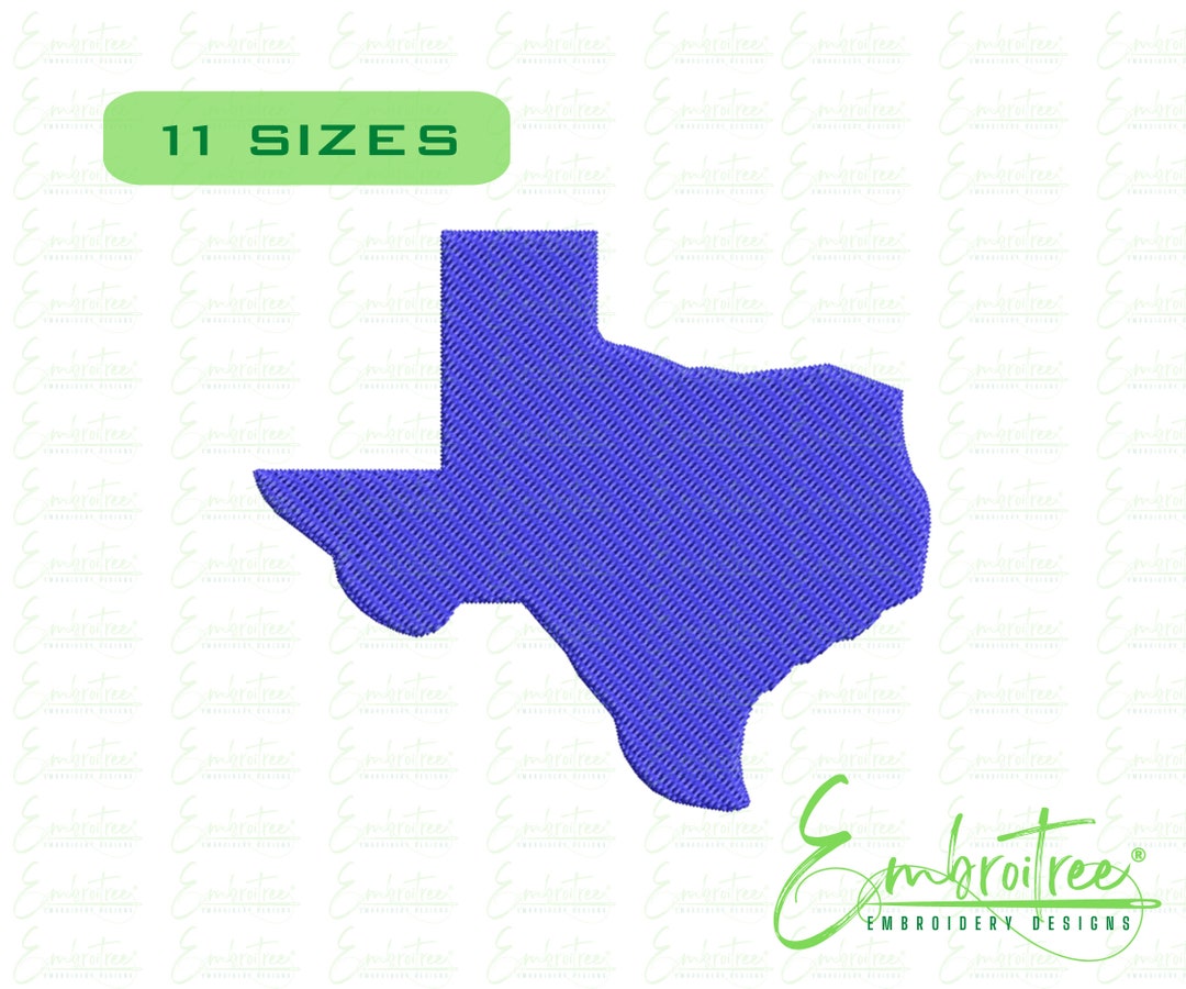 State of Texas Embroidery Design Texas Machine Embroidery - Etsy