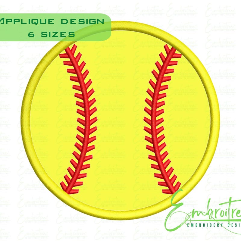 Softball Applique - Etsy