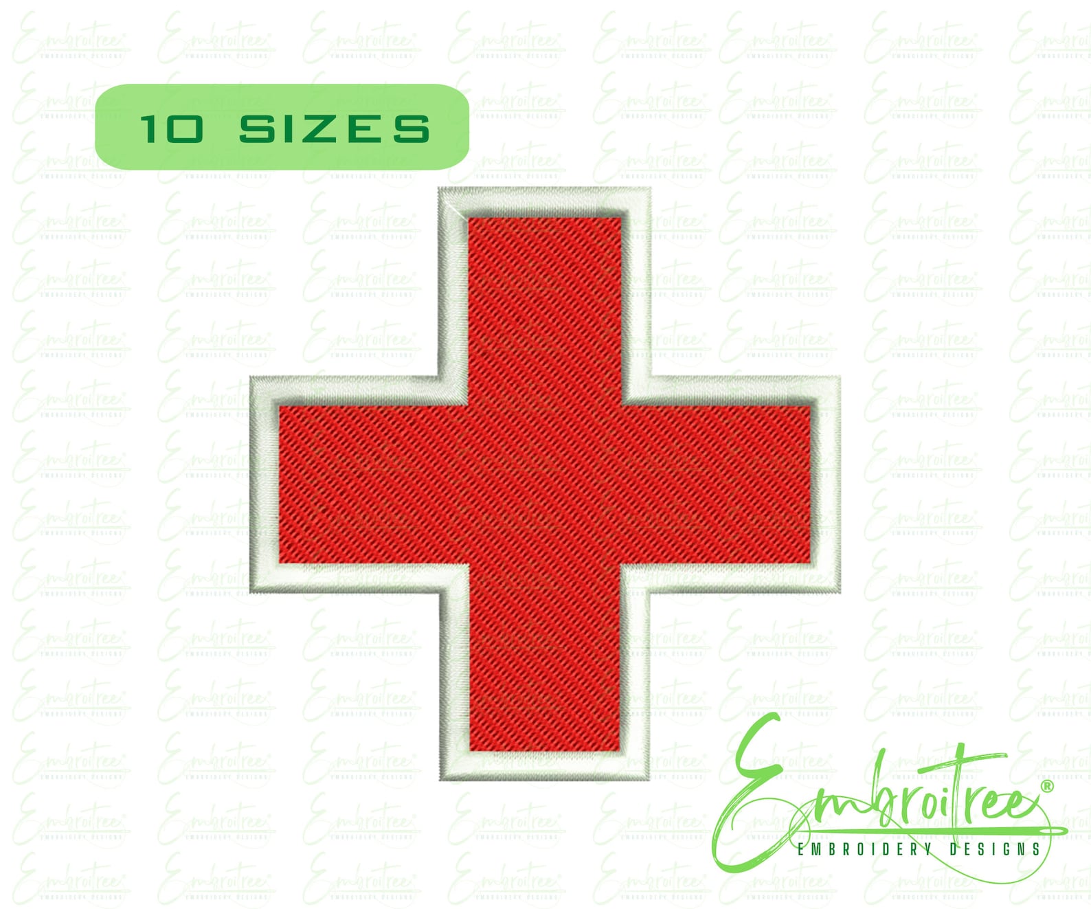 Medical Cross Embroidery Design, Red Cross Sign, Machine Embroidery ...